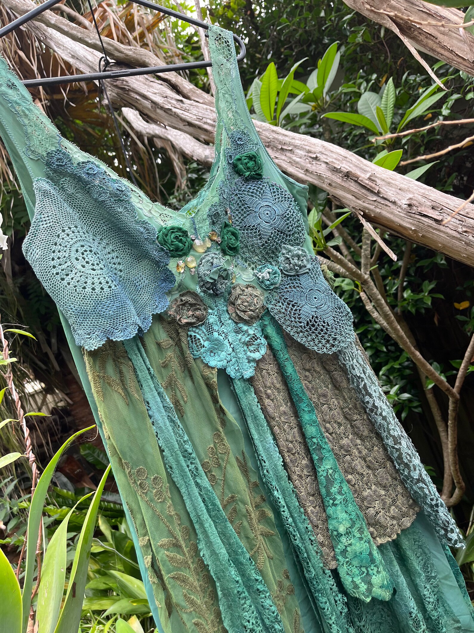 Bohemian Forest Green Multi Tattered Upcycled Summer Hand Dyed - Etsy Australia