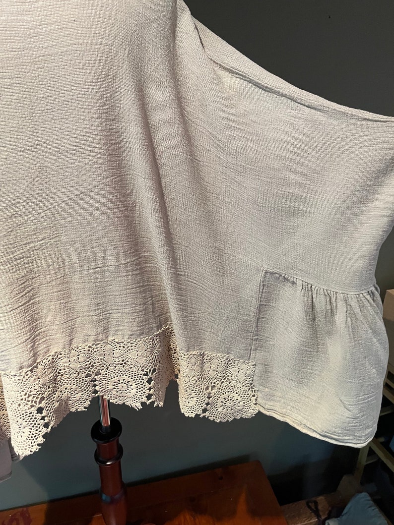 Bohemian Free Size Shabby Chic Artsy Linen-cotton Blend Embellished ...