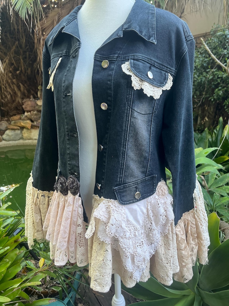 Bohobydarija Bohemian Shabby Chic Tattered Denim Jacket Artsy ...