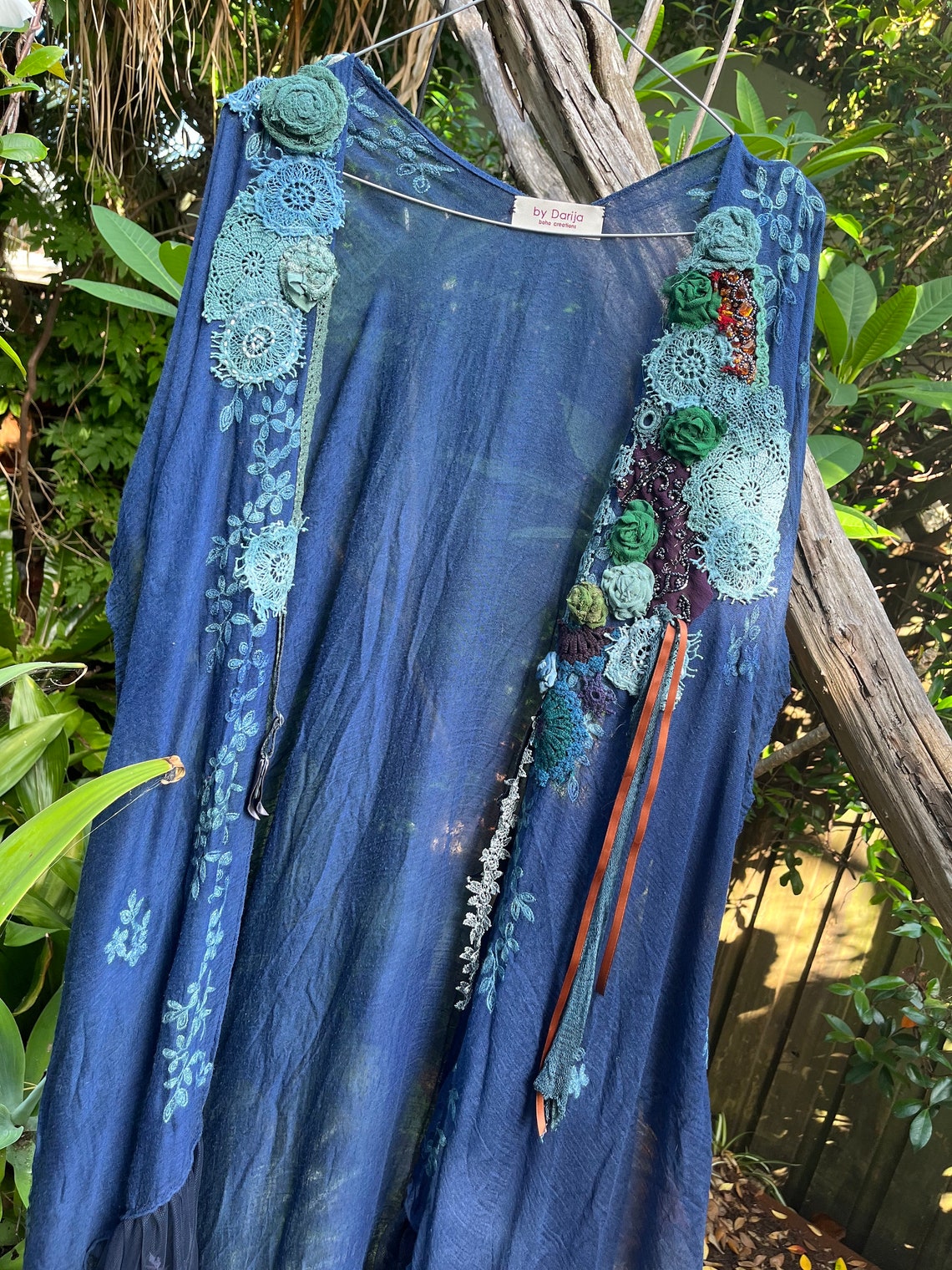 Bohemian Shabby Chic Artsy Muslin Kimono Cover Embellished - Etsy