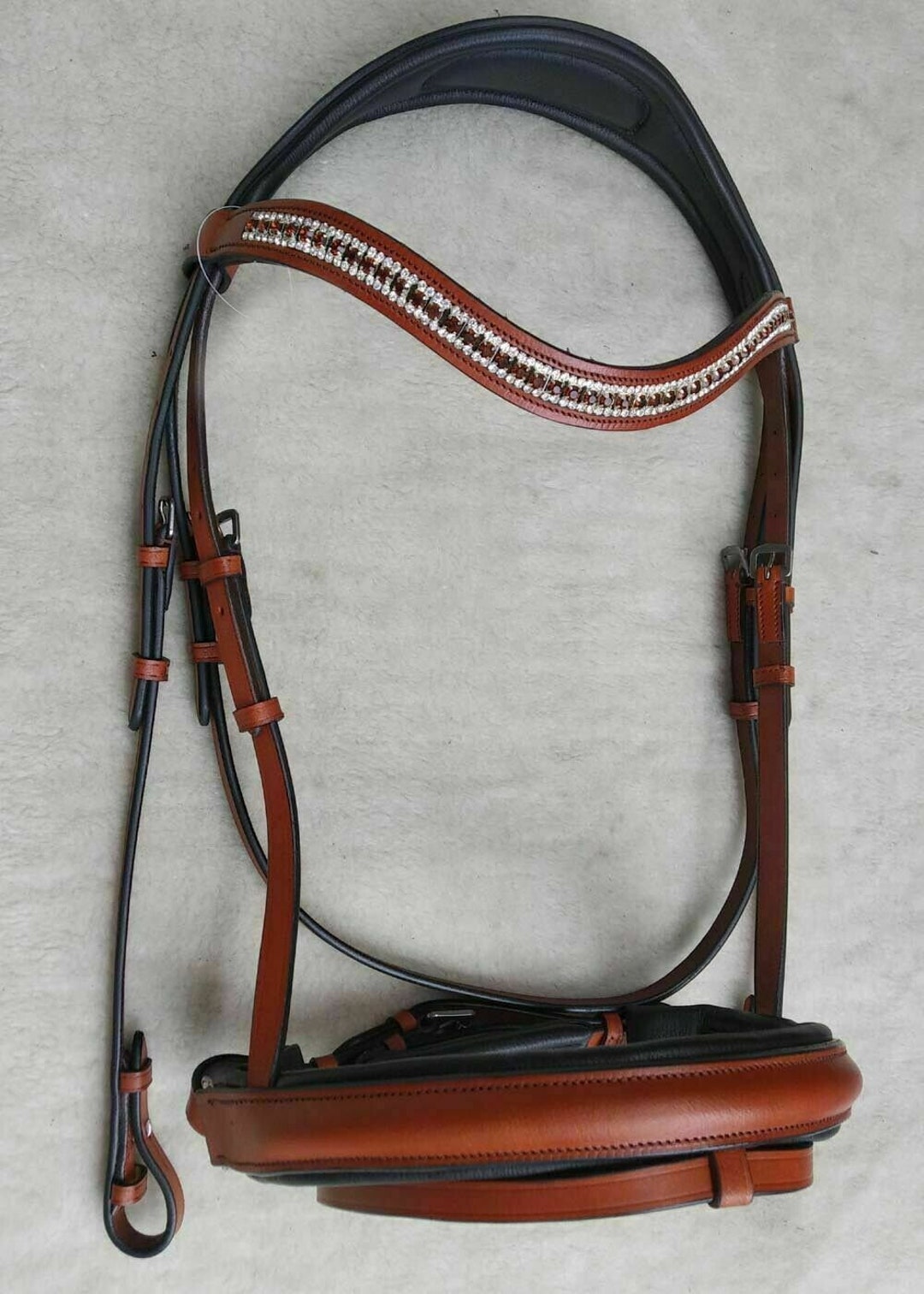Handcrafted Tan London Swedish Leather Horse Tack Bridle With Web Reins ...