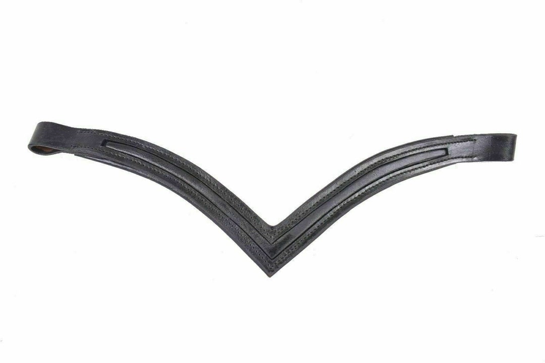 Handcrafted New Leather Empty Channel V Shape Bridle Brow Band All ...