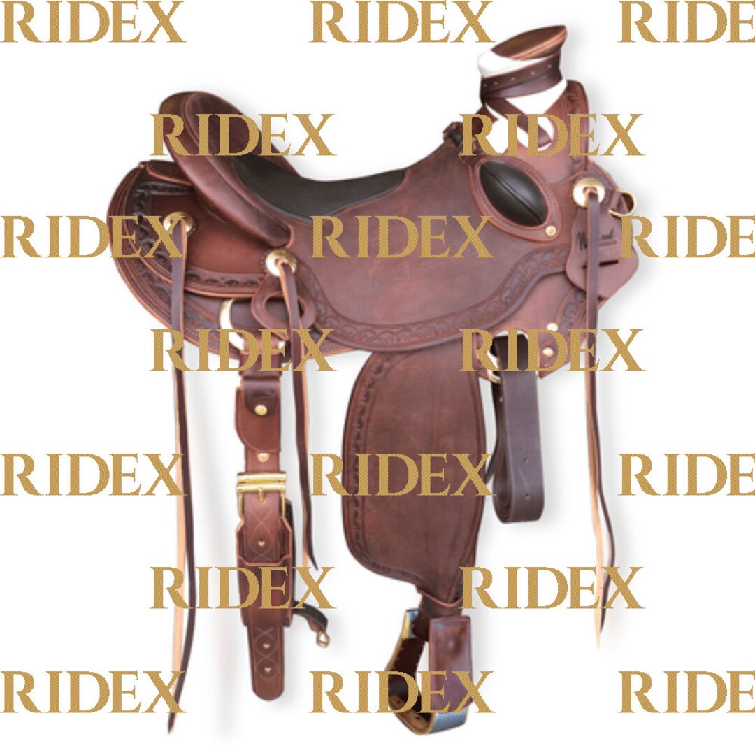 Brown Leather Wade Tree Western Hand Carve Roper Ranch Horse - Etsy