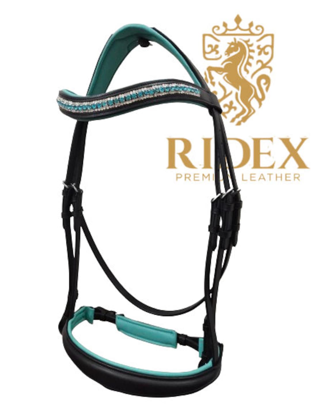New Leather Padded Comfort Crystal Bridle With Matching Colour Padding ...