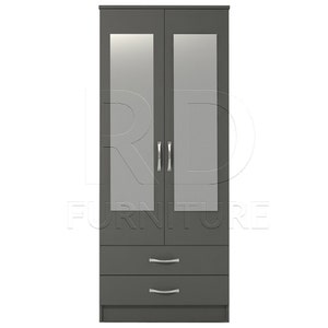 Grey triple wardrobe with mirror store