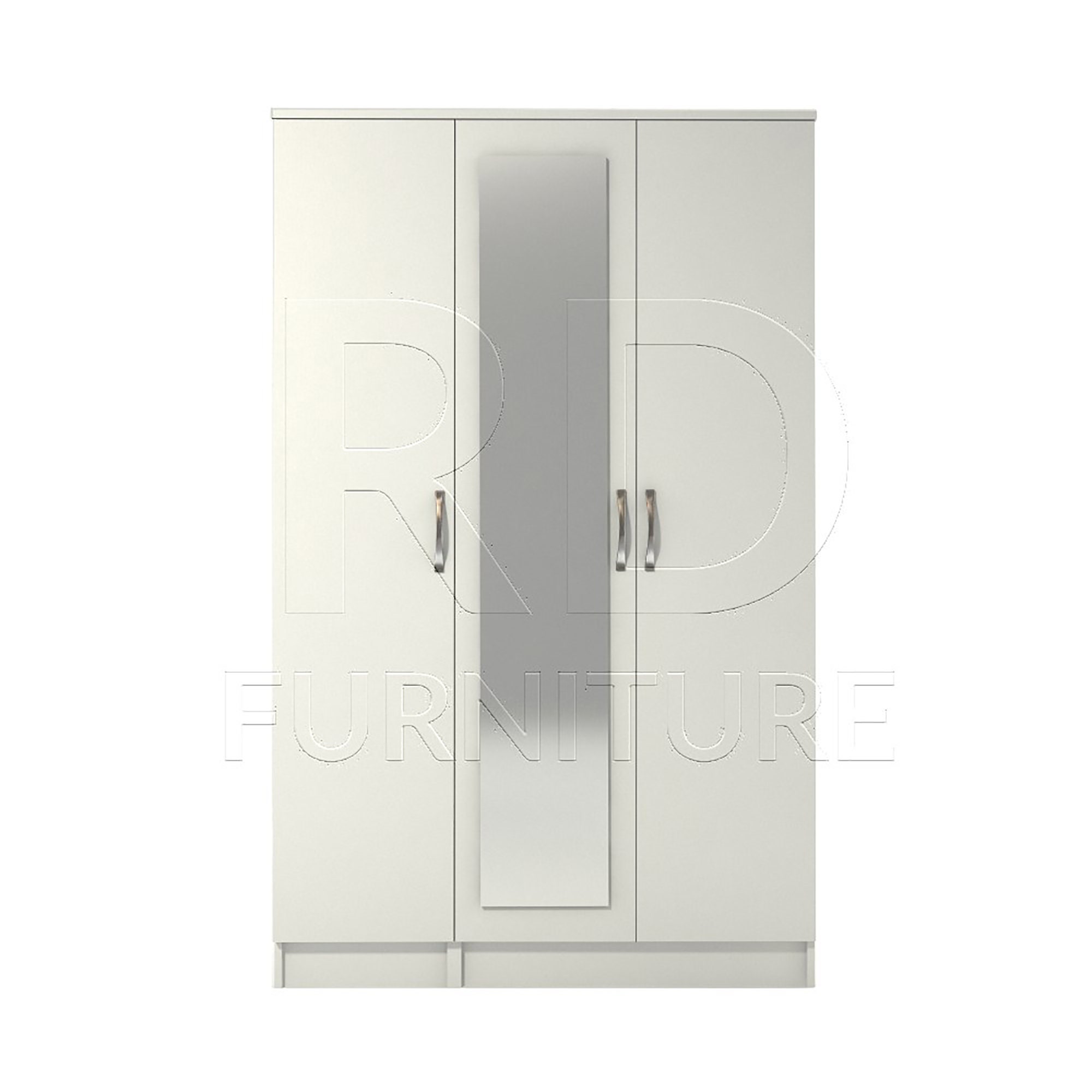 White Wardrobe Triple Wardrobe Ready Assembled Classic 3 Door Mirrored Wardrobe Etsy