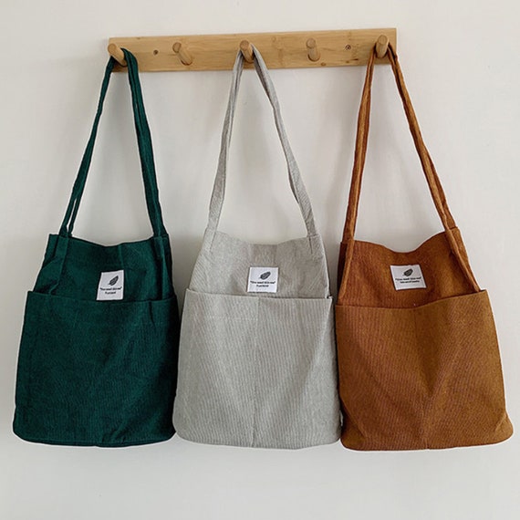 New 2022 Corduroy Tote Bag Women Shopping Bag Shoulder Bag Etsy