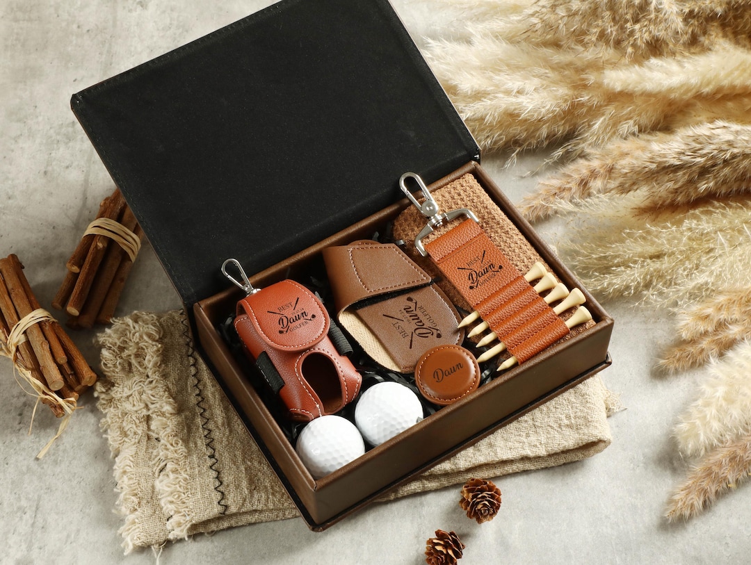 Personalized Golf Gift Box, Golf Gift Set, Golf Ball Bag Tag, Lawn ...