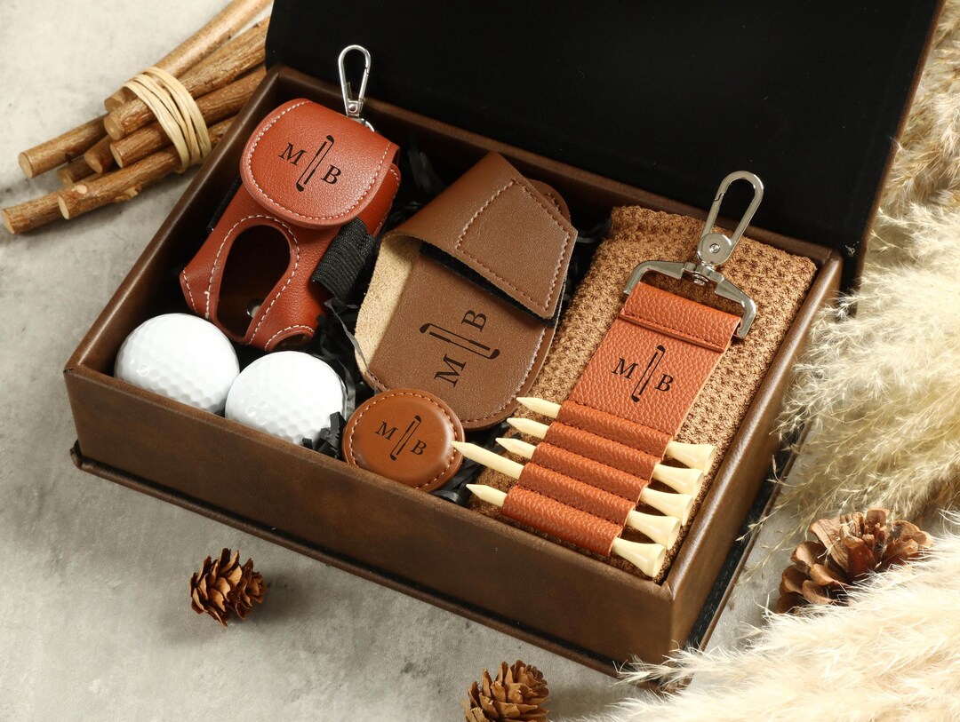 Personalized Rustic Golf Gift Box, Lawn Tools Ball Marker Set, Golf ...