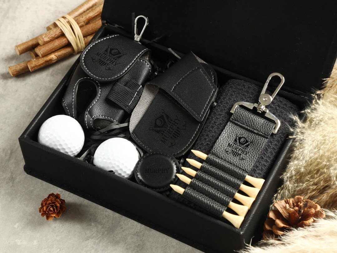 Personalized Black Golf Gift Box, Lawn Tools Ball Marker Set, Golf Gift ...