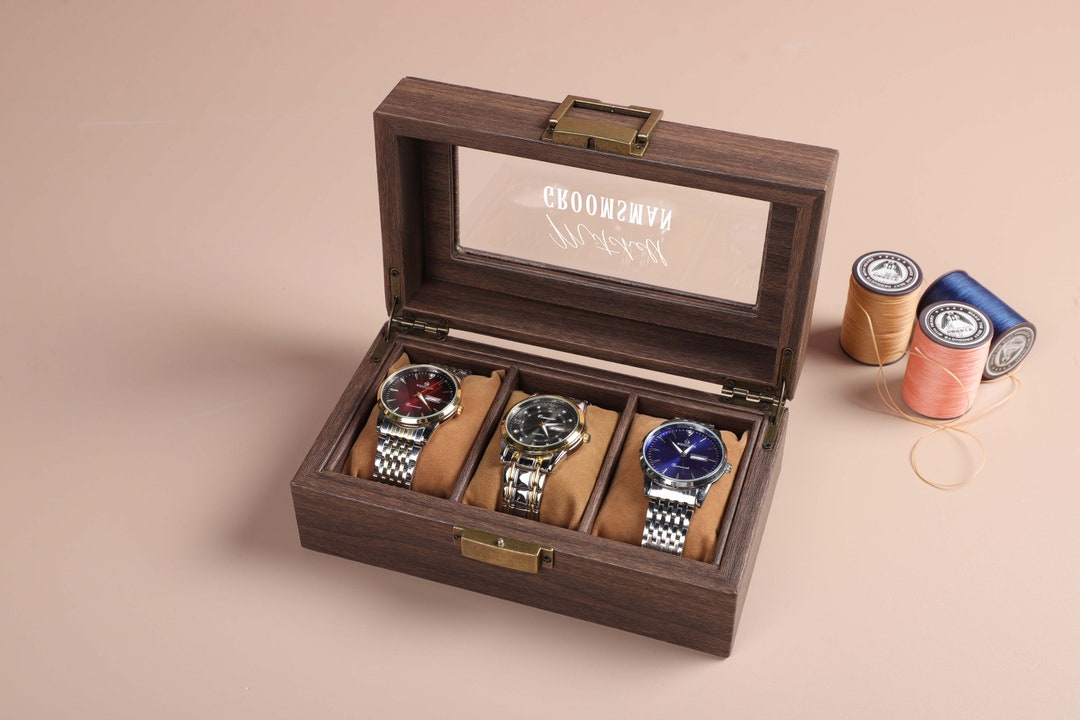 Personalized Wooden Watch Box for Men, Wooden Watch Box, Watch Storage ...