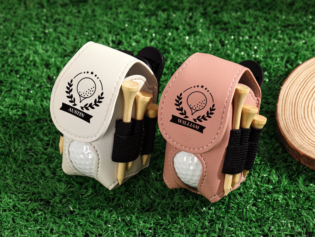 Engraved Golf Bag, Personalized Golf Ball Bag, Leather Golf Ball Bag ...