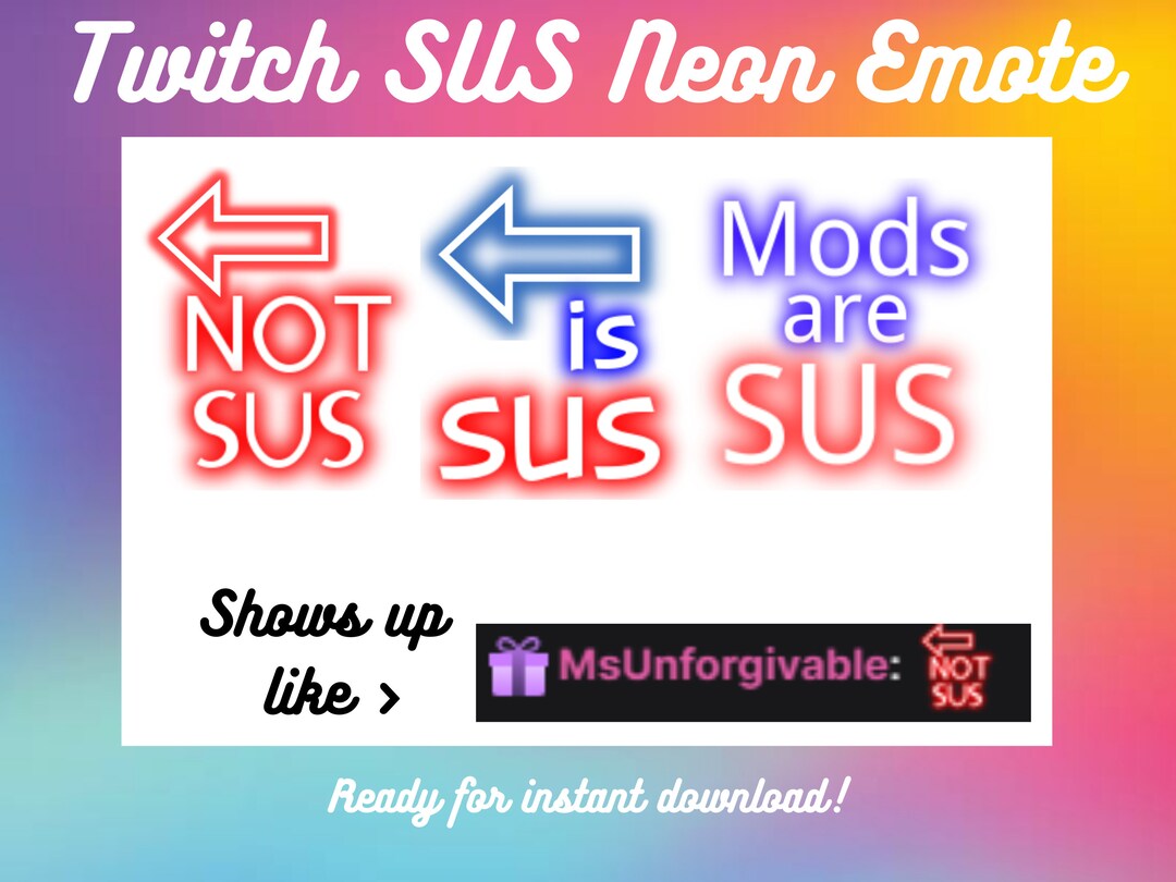 Twitch SUS Neon Emotes - Etsy