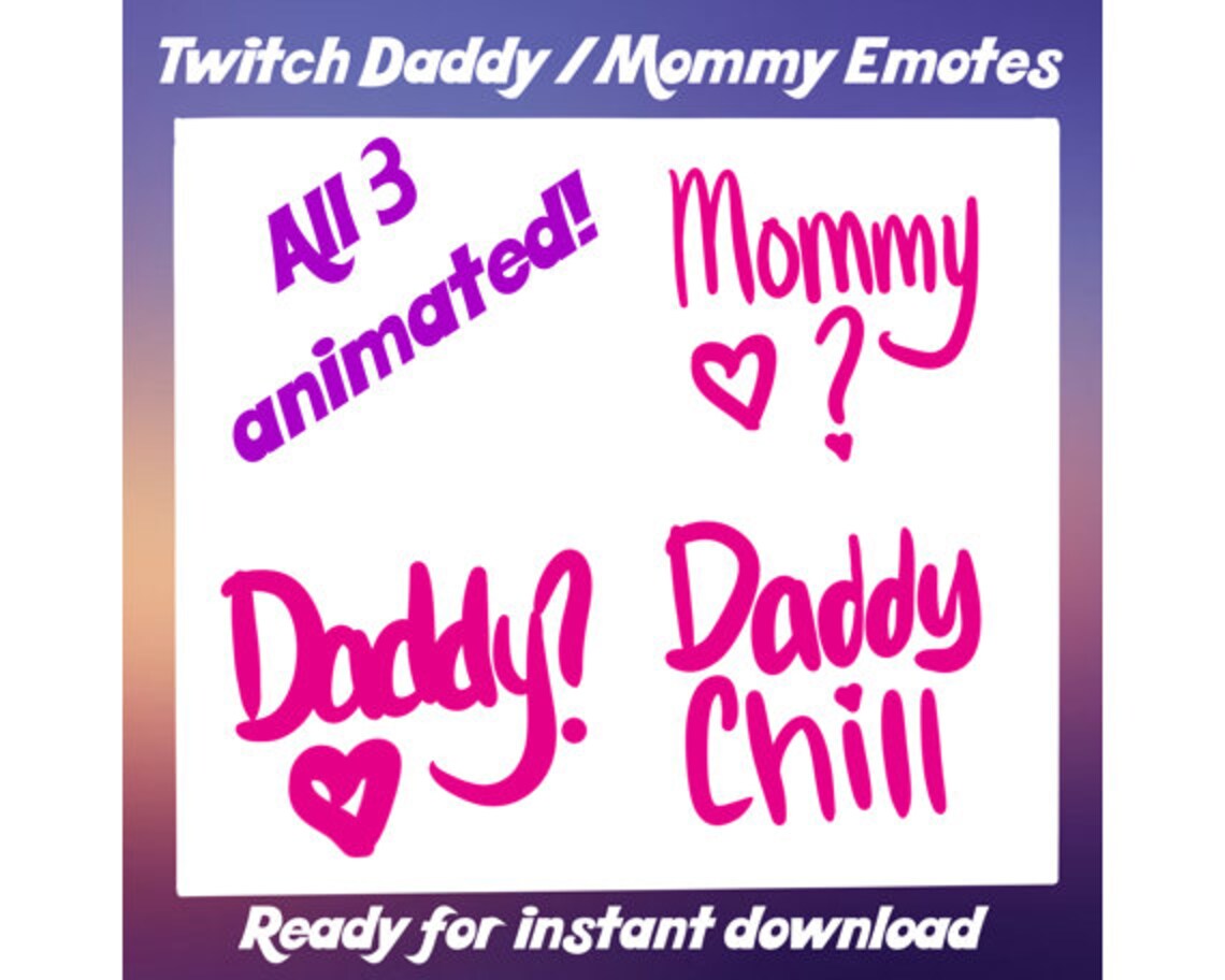 Twitch Daddy / Mommy Animated Emotes - Etsy