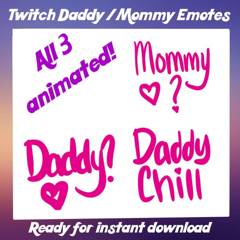 Twitch Daddy / Mommy Animated Emotes - Etsy
