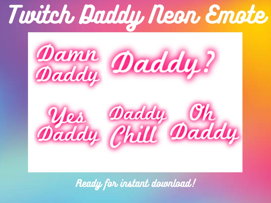 Twitch Neon Daddy Emote Pack - Etsy
