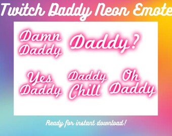 Twitch Red Neon Daddy Emote Pack - Etsy