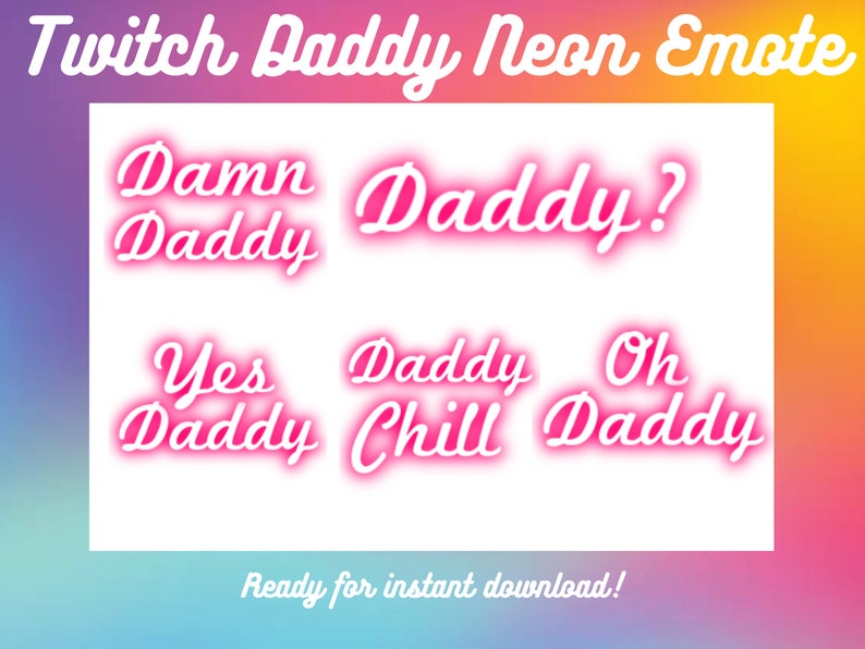Twitch Neon Daddy Emote Pack - Etsy
