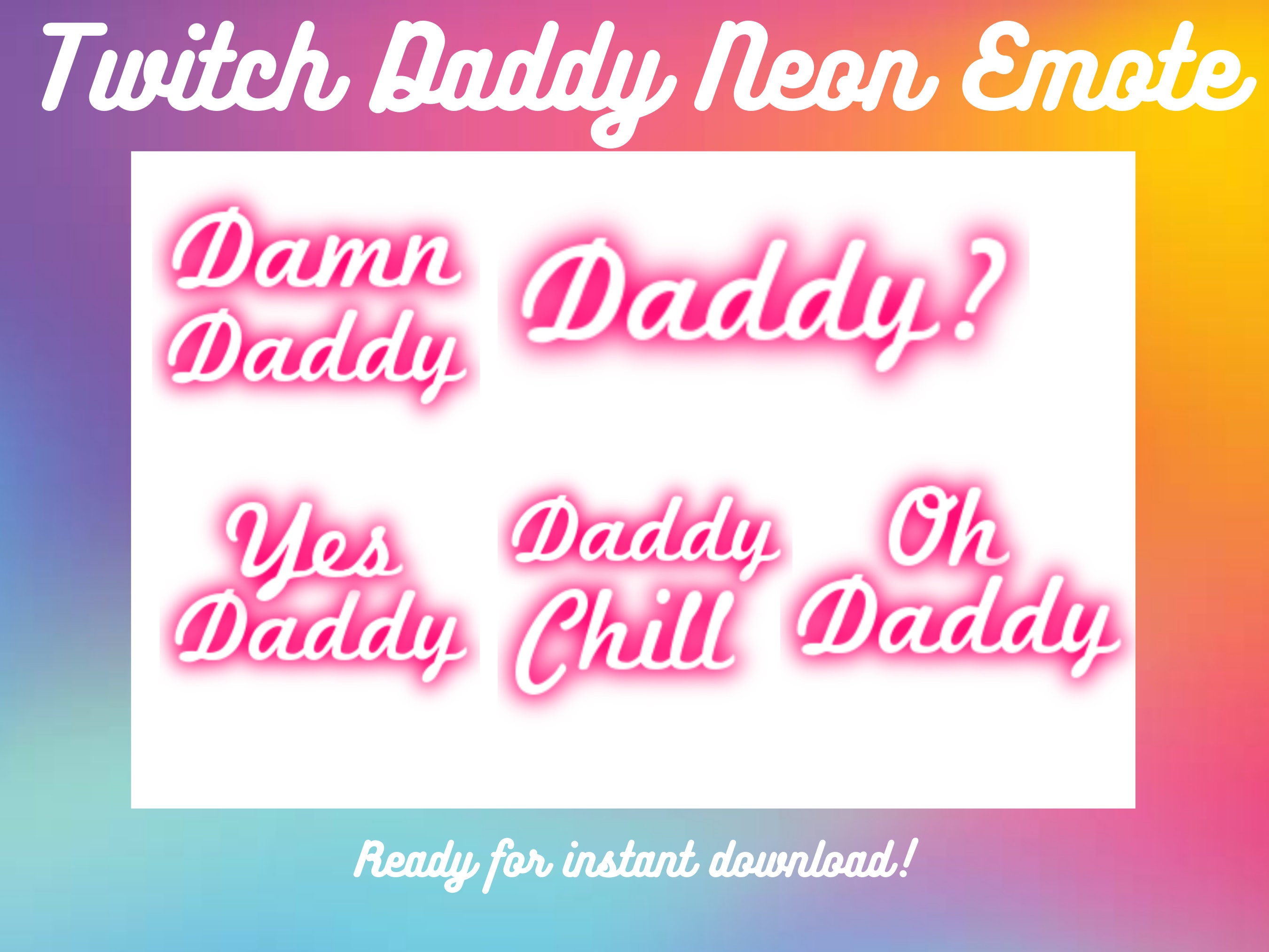 Twitch Neon Daddy Emote Pack - Etsy