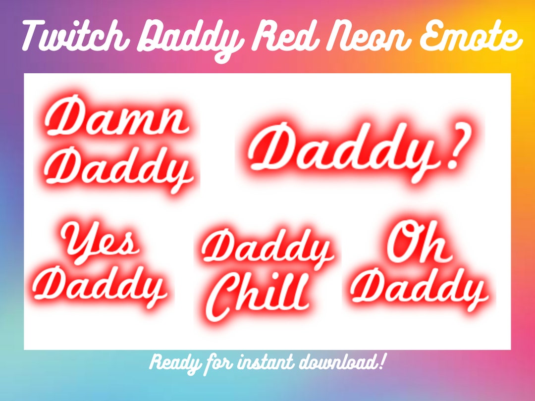 Twitch Red Neon Daddy Emote Pack - Etsy