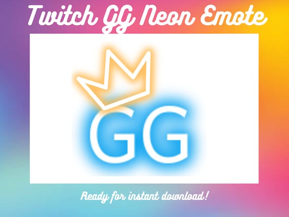 Twitch Neon GG Emote | Etsy