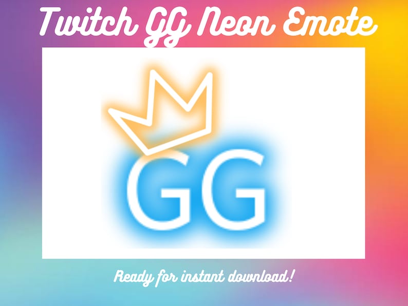 Twitch Neon GG Emote - Etsy