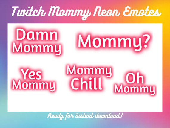 Twitch Neon Mommy Emotes Pack - Etsy