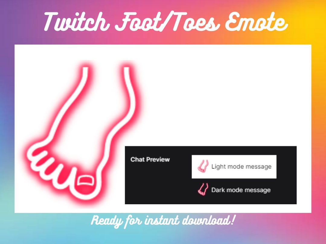 Twitch Foot/toes Neon Emote - Etsy UK