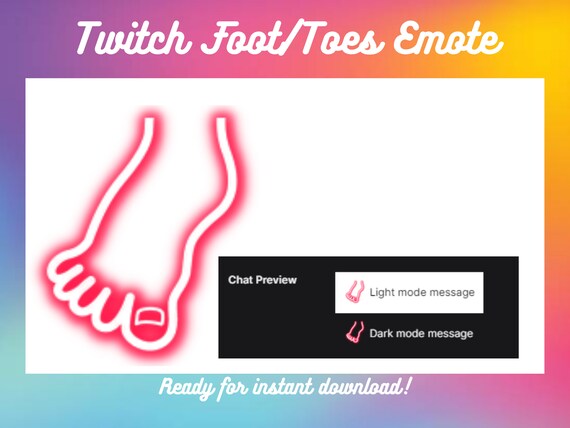 Twitch Foot/toes Neon Emote - Etsy