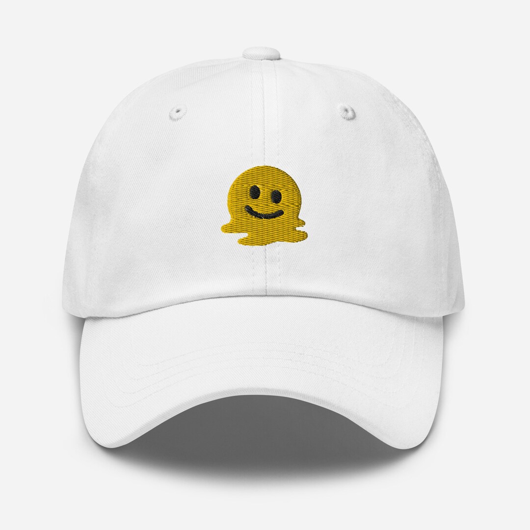 Melting Emoji Face Hat, Full Color Embroidered, Dad Hat, 100% Chino ...
