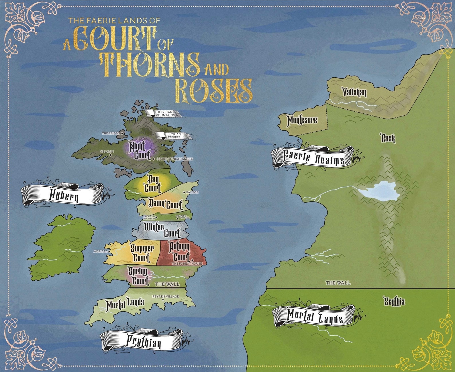 ACOTAR Fold Out Map Etsy