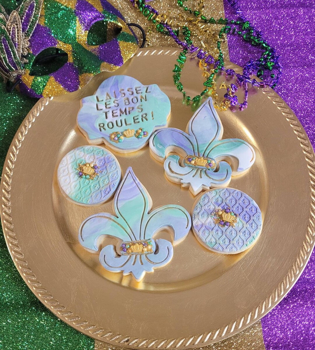 Mardi Gras Sugar Cookie Set, Mardi Gras Cookies, Fat Tuesday Cookies ...