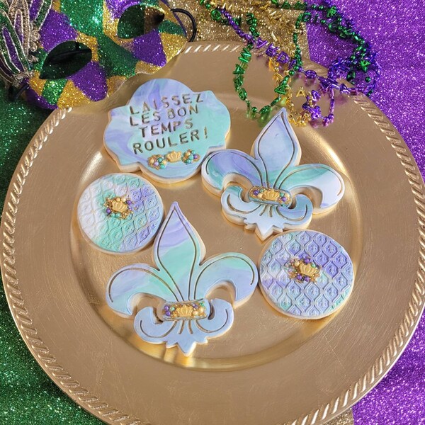 Mardi Gras Cookies - Etsy