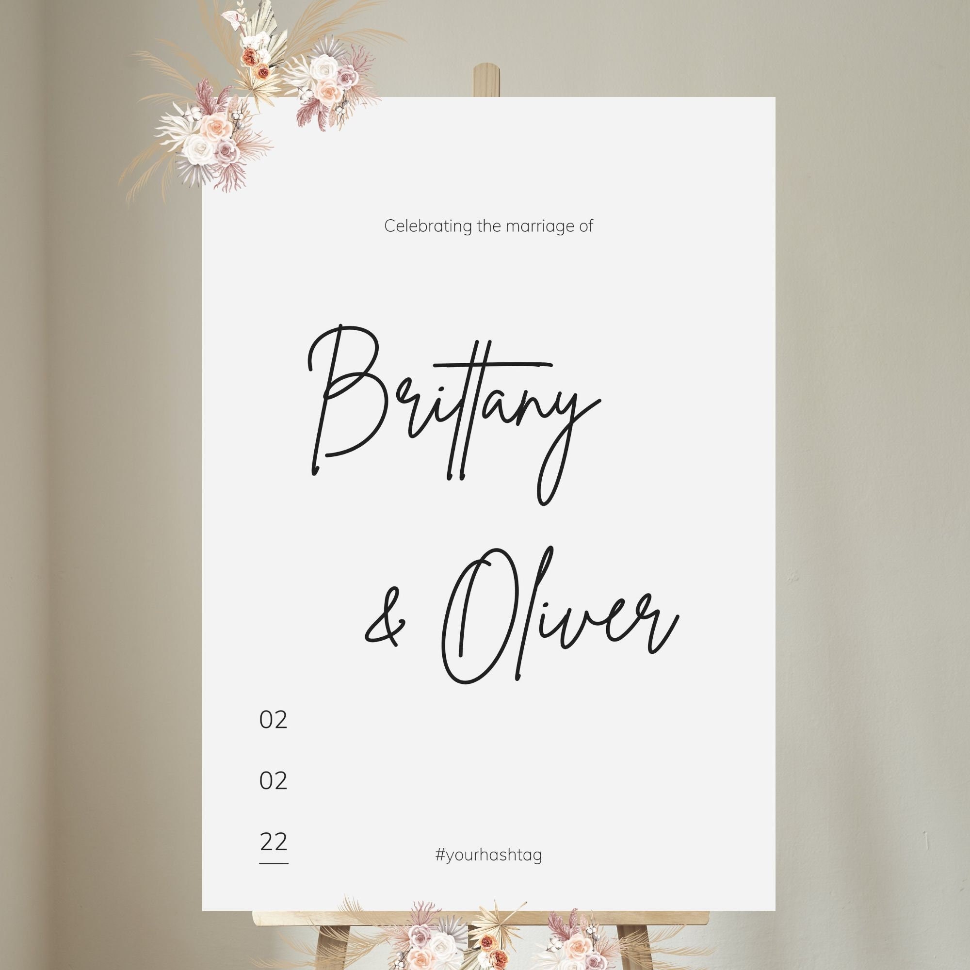 BRITNEY Minimalist Welcome Sign Template Instant Download Canva Modern ...