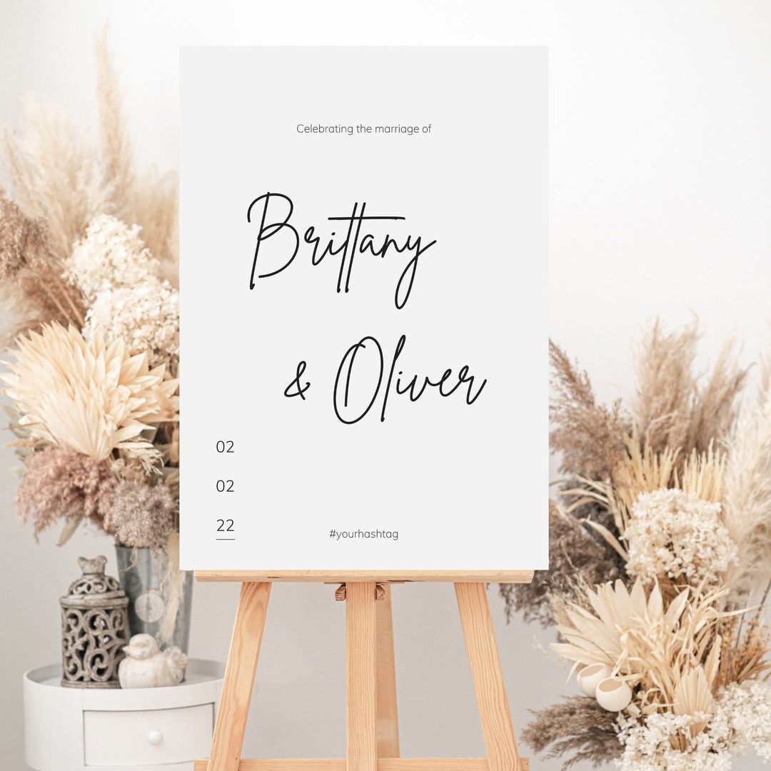 BRITNEY Minimalist Welcome Sign Template Instant Download Canva Modern ...