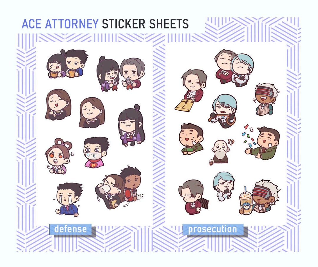 Ace Attorney Defense Vs. Prosecution Sticker Sheets - Etsy