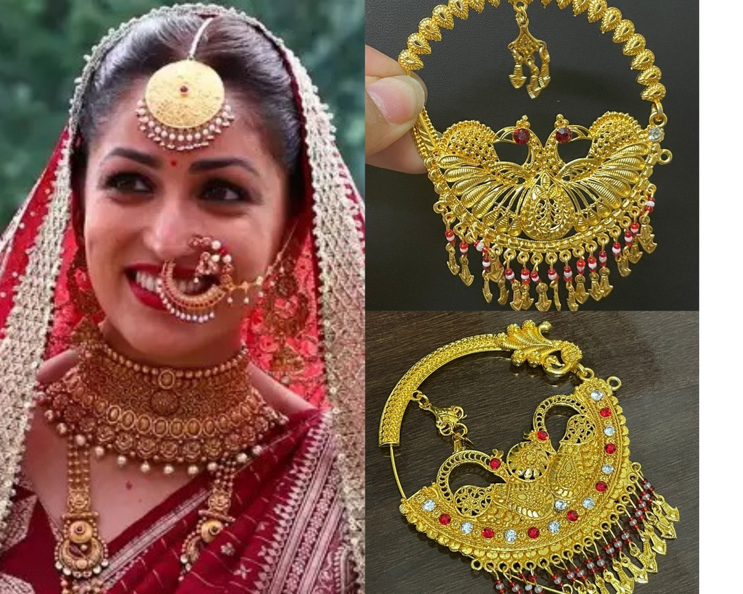 Traditional Indian Bollywood Style Kundan Nose Ring / Nath / - Etsy