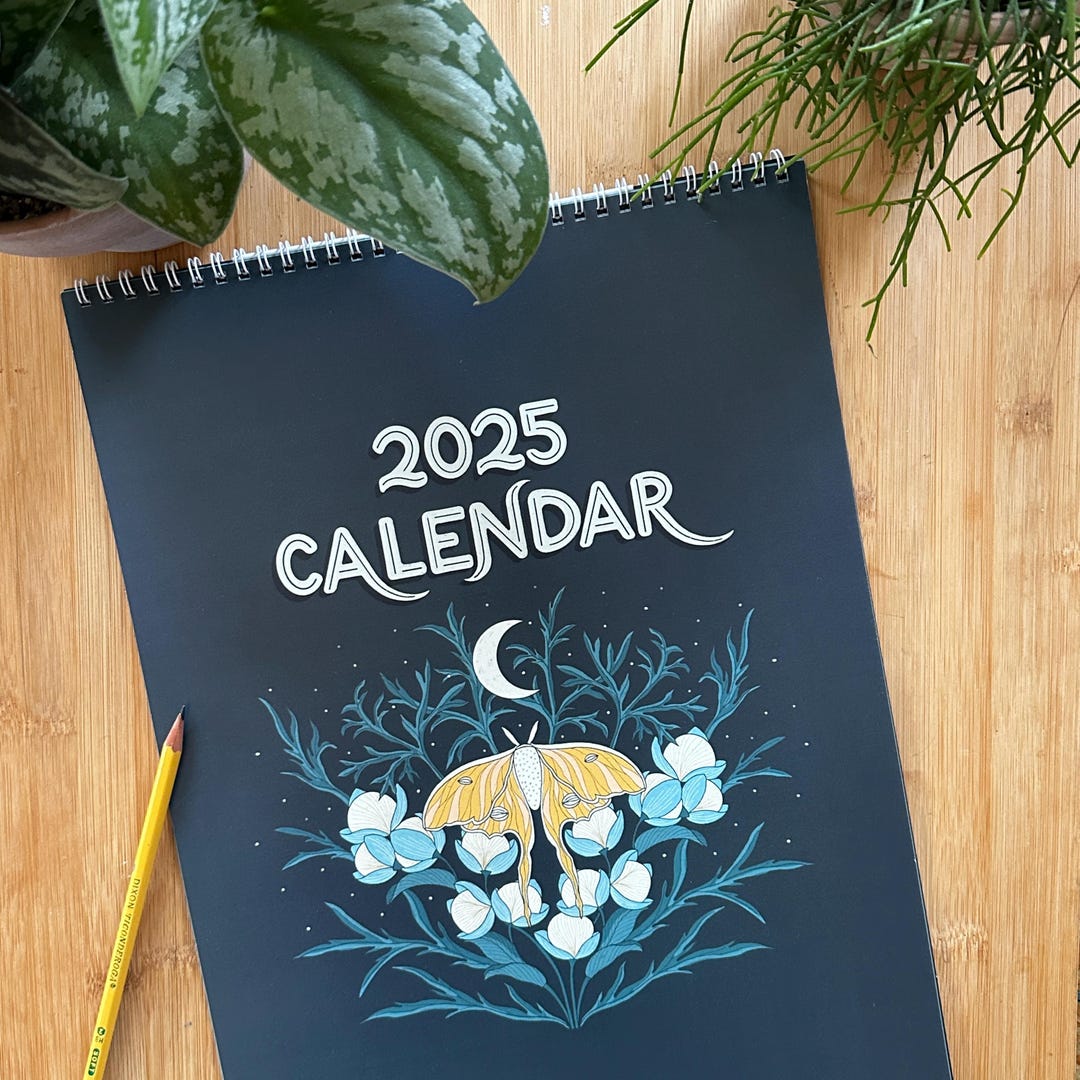 2025 Illustrated Calendar Vintage-inspired Botanical & Animal Art Flora ...