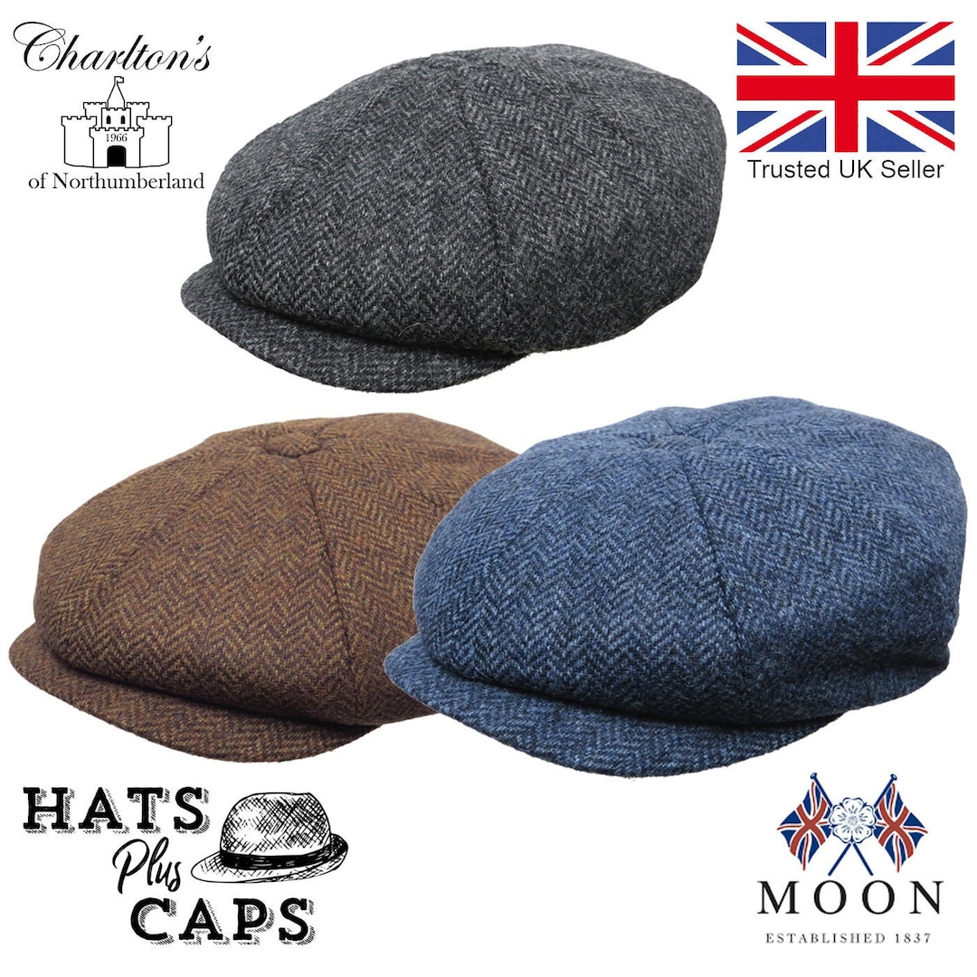 100% Wool Peaky Blinders Newsboy Cap Abraham Moon British Made Luxury ...