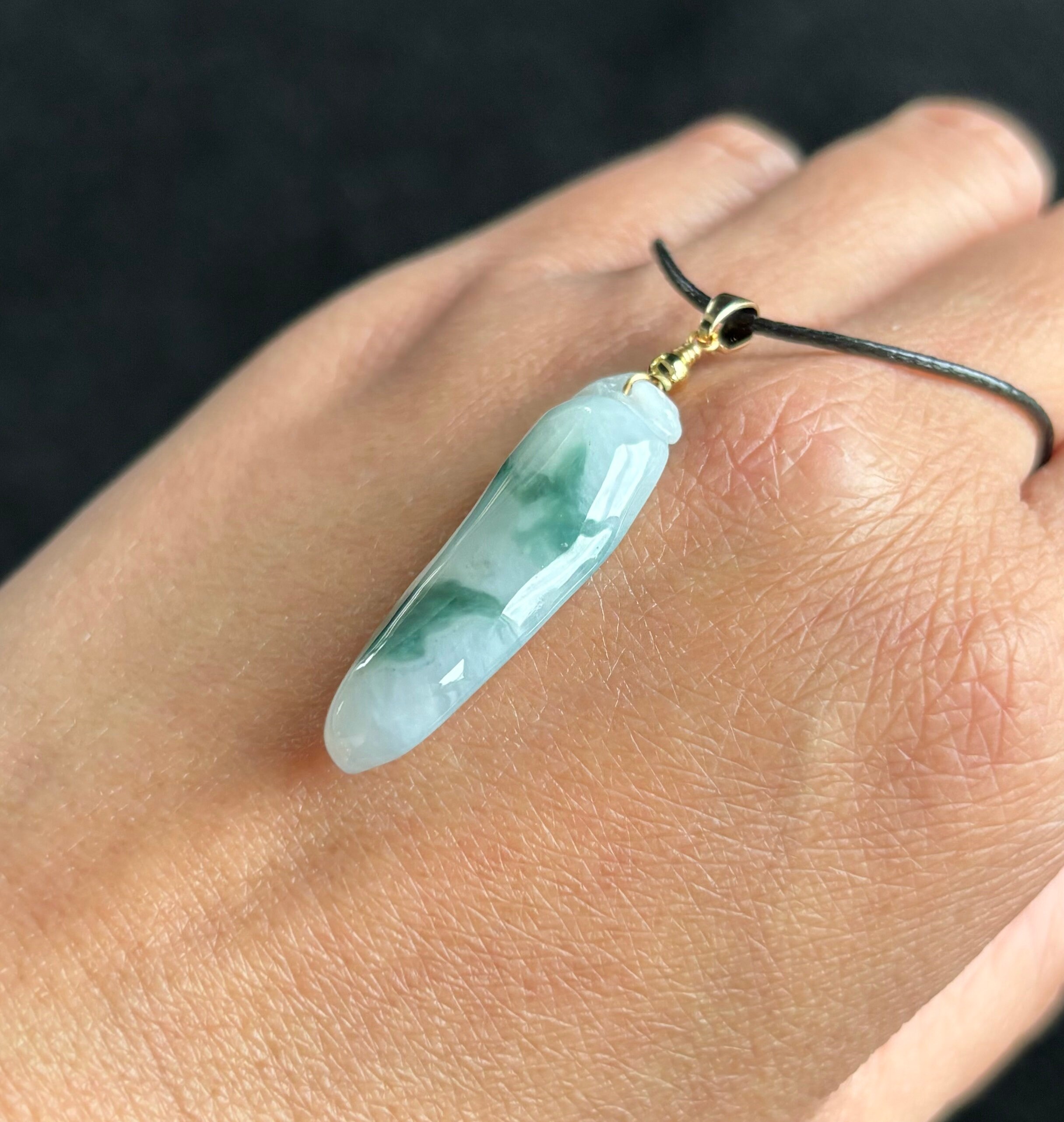 Icy Floating Green Jadeite, Fugua 福瓜 Jadeite Jade Pendant, 100% ...
