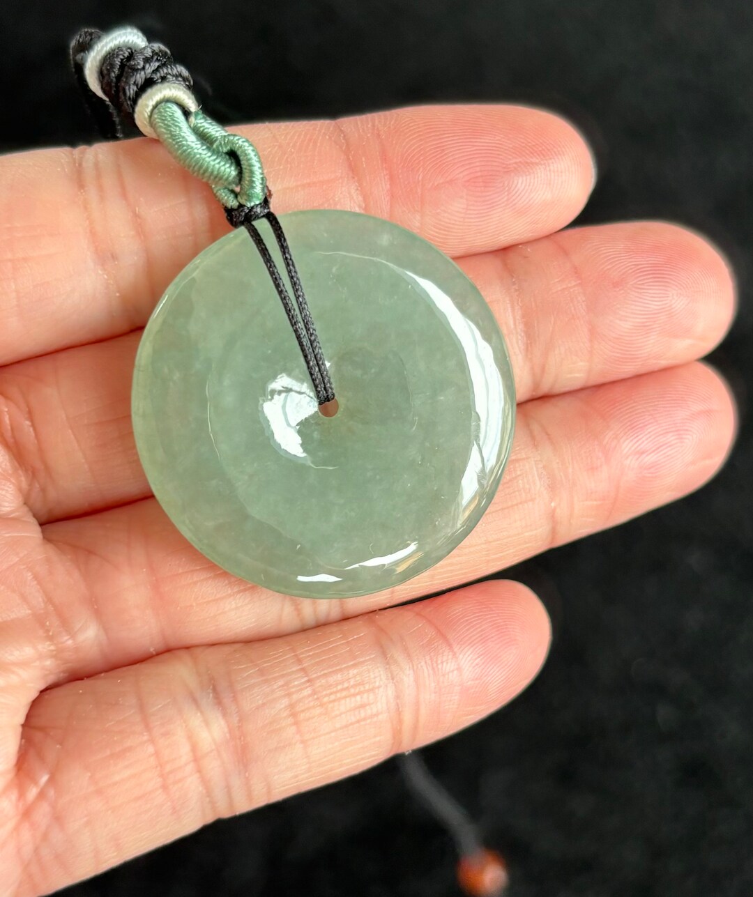 Icy Green Donut Jadeite Jade Pendant, 100% Untreated Certified Genuine ...