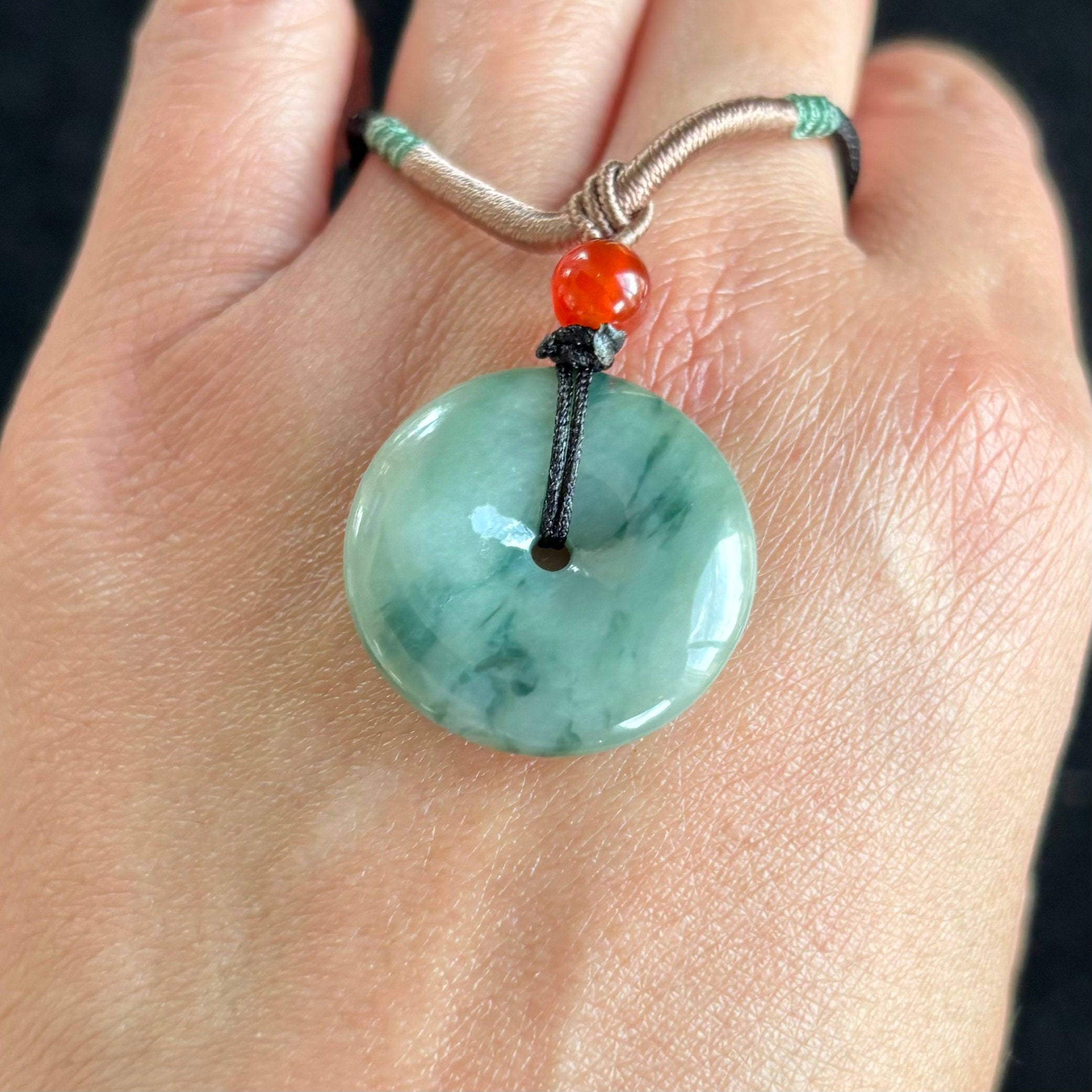 Floating Green Donut Jadeite Jade Pendant, 100% Untreated Certified ...