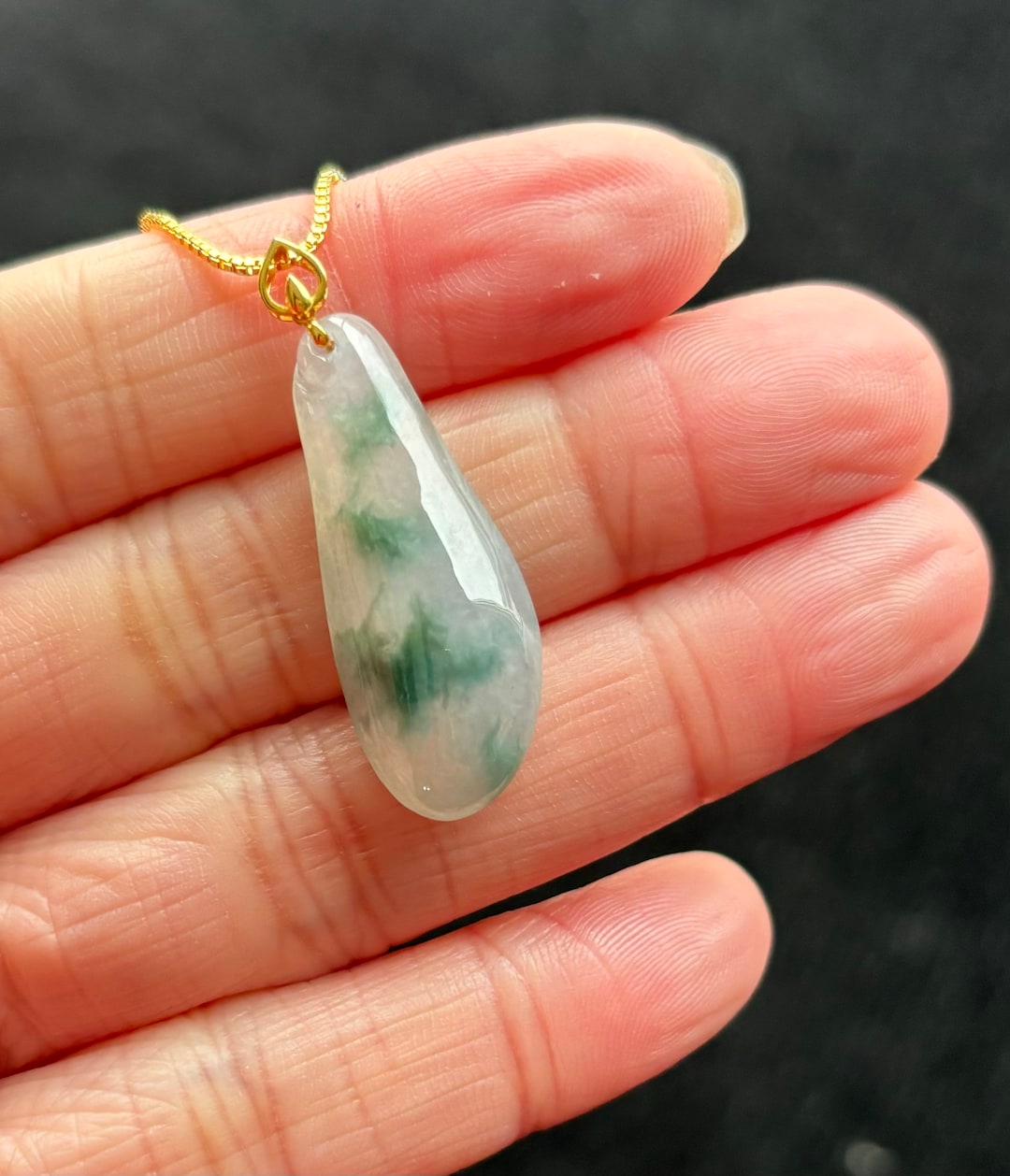 Highly Icy Floating Green Jadeite, Fugua 福瓜 Jadeite Jade Pendant 18K ...