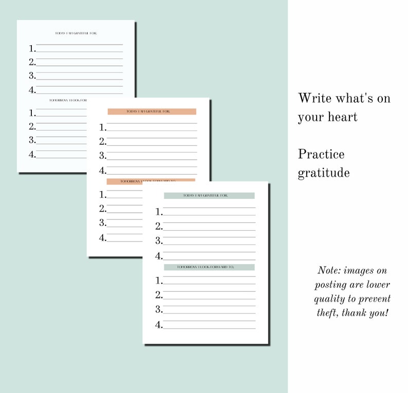 Gratitude Journal Printable, Planner Insert, Gratitude Prompts, A4, A5 ...