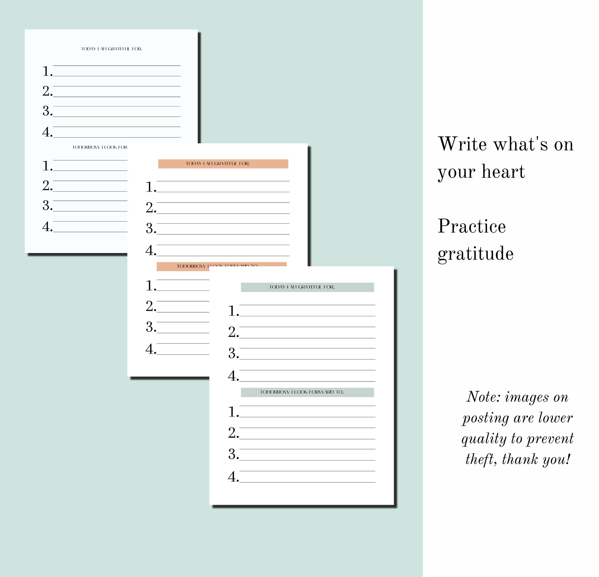 Gratitude Journal Printable, Planner Insert, Gratitude Prompts, A4, A5 ...