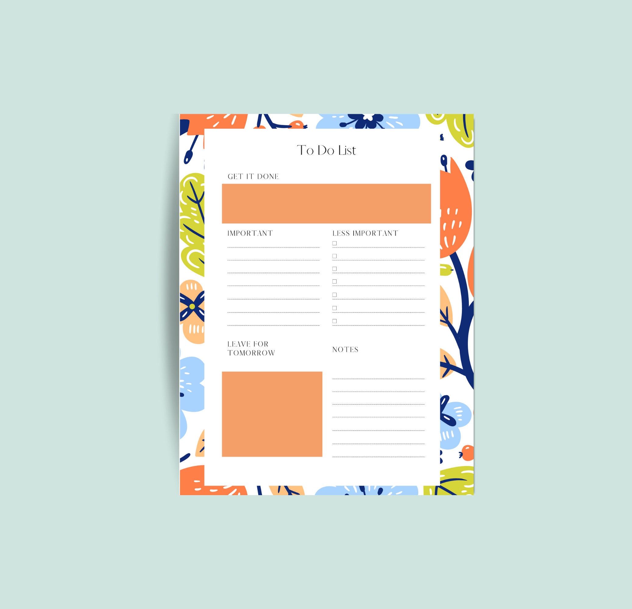 Printable To-do List, Daily To-do PDF, A4, A5, Letter - Etsy