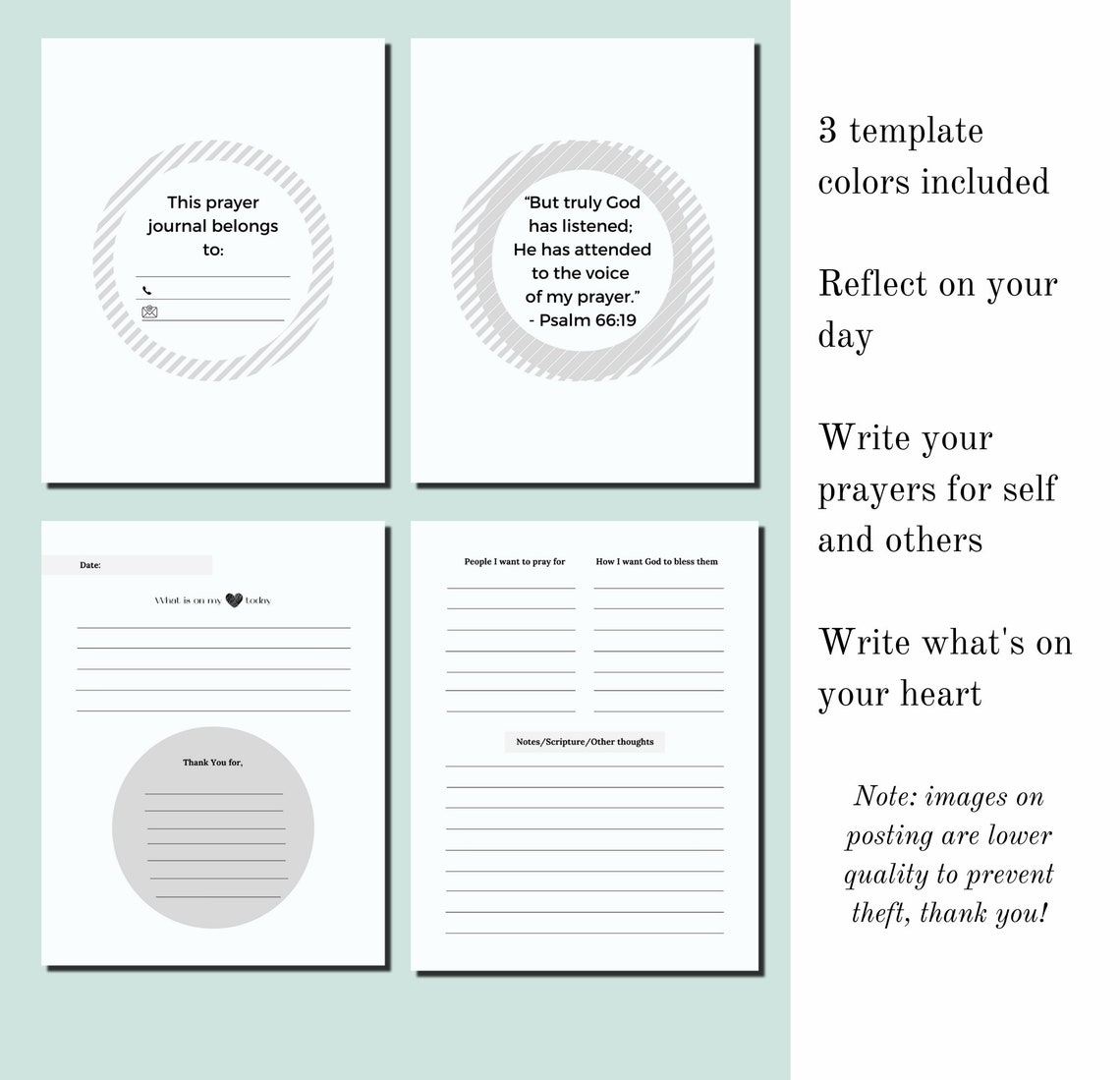 Printable Prayer Journal, A4, A5, Letter, PDF, Digital File - Etsy