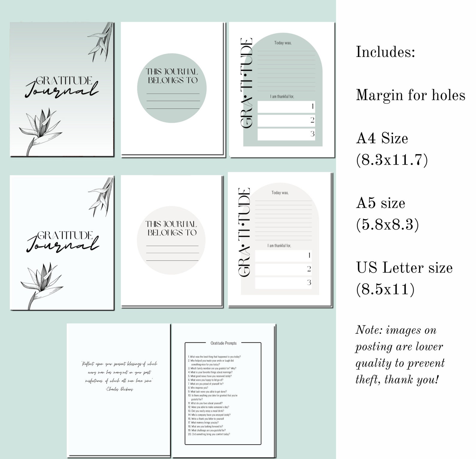 Printable Gratitude Journal, Gratitude Inserts - Etsy