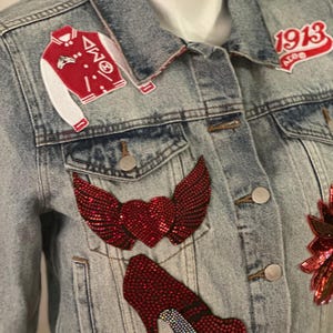 DST Delta Sigma Theta Denim Patchwork Jacket Size Large - Etsy