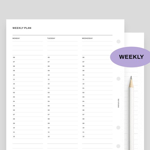 Weekly Hourly Planner Printable A5 Inserts Week on Two Pages - Etsy